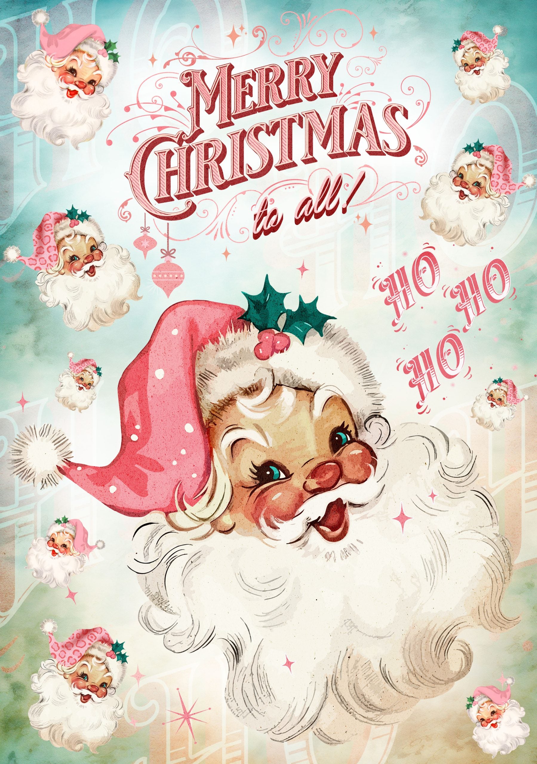 Pink Santa Face Rice Paper | Christmas Decoupage Paper – EE Wholesale