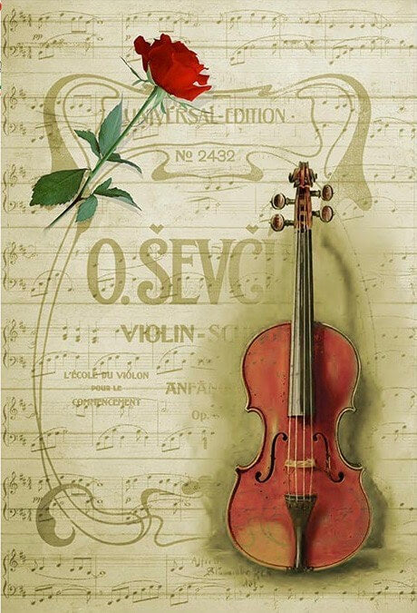 Violin on Music Notes Rice Paper – EE Wholesale